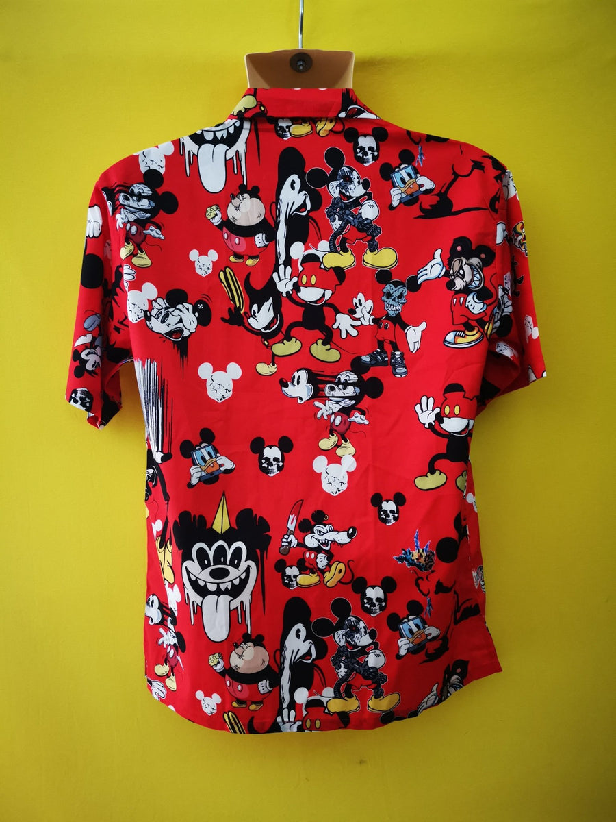 Red Minnie Mouse Collar Shirt