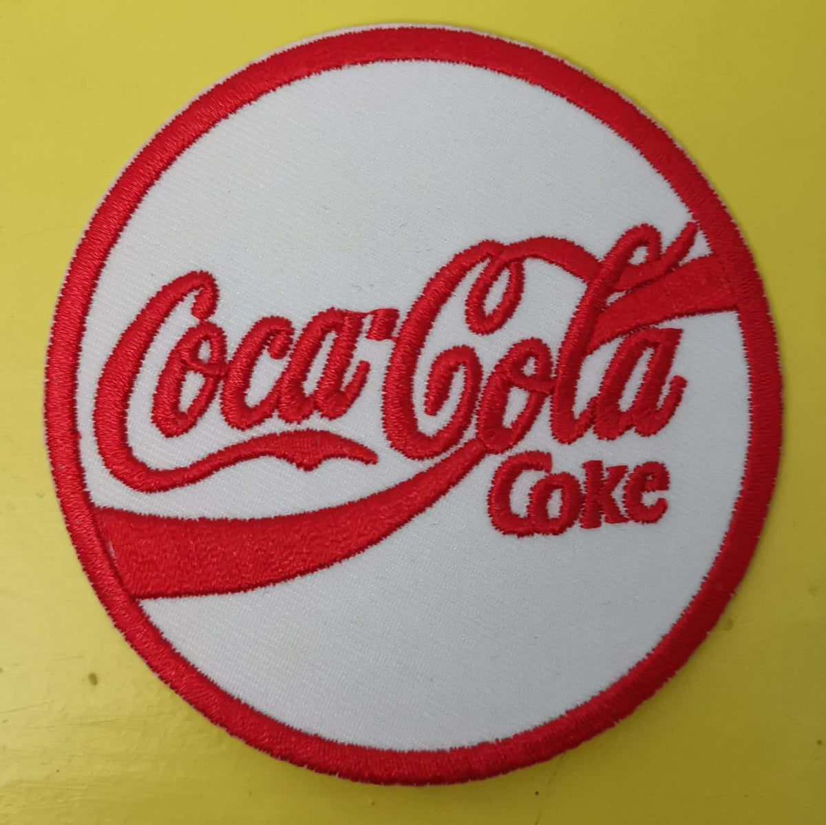 Coke white Embroidered Iron on Patch