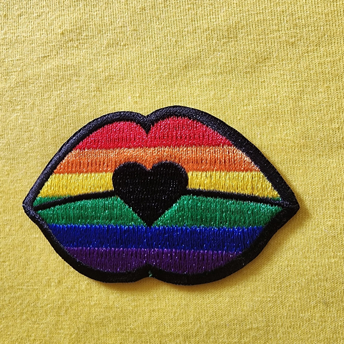 Rainbow lips Iron on Patch