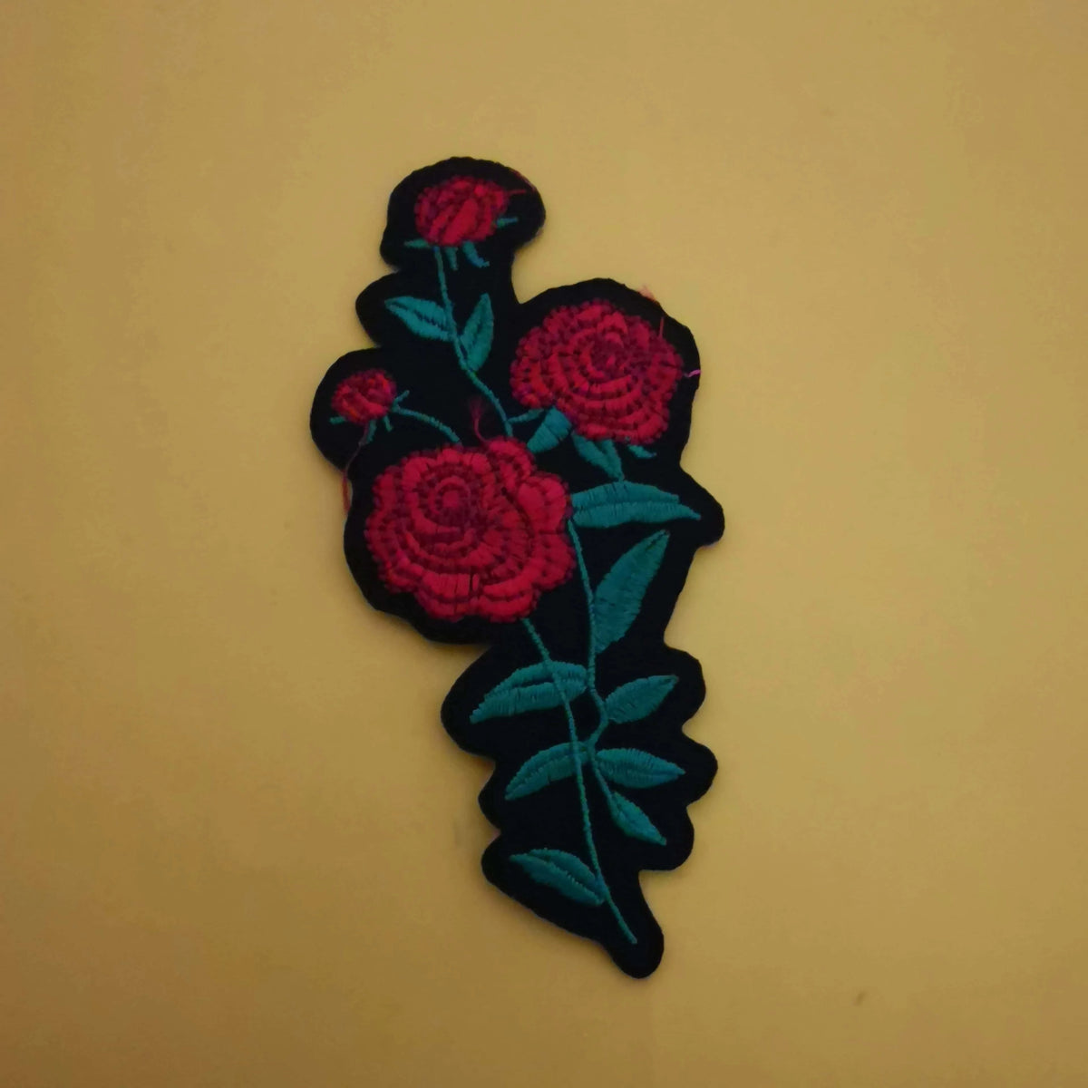 Rose Red Iron on Patch